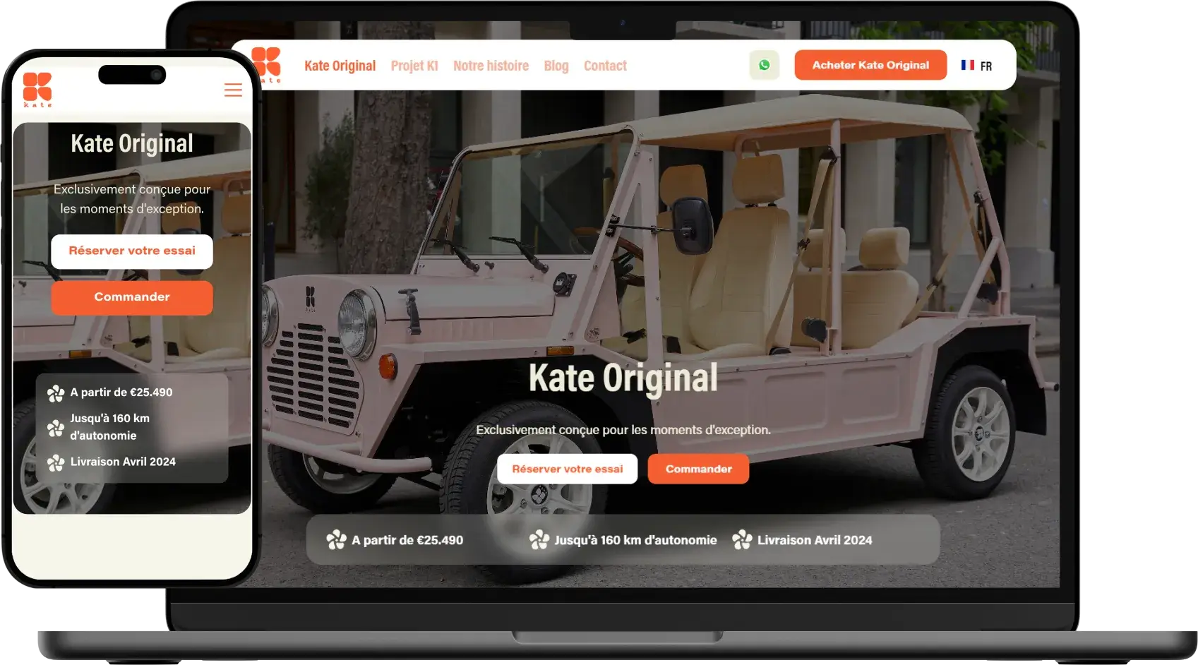 Projet Webflow Kate - Des voitures électriques fabriquées en France